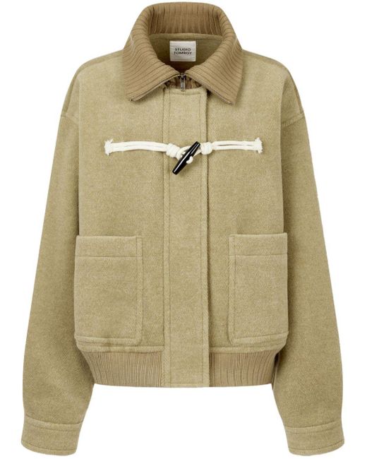 Studio Tomboy X Herringbone-Pattern Jacket in Green | Lyst