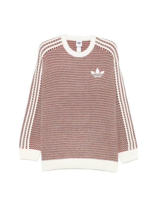 adidas Trefoil Logo-Embroidered Sweater in Pink | Lyst UK