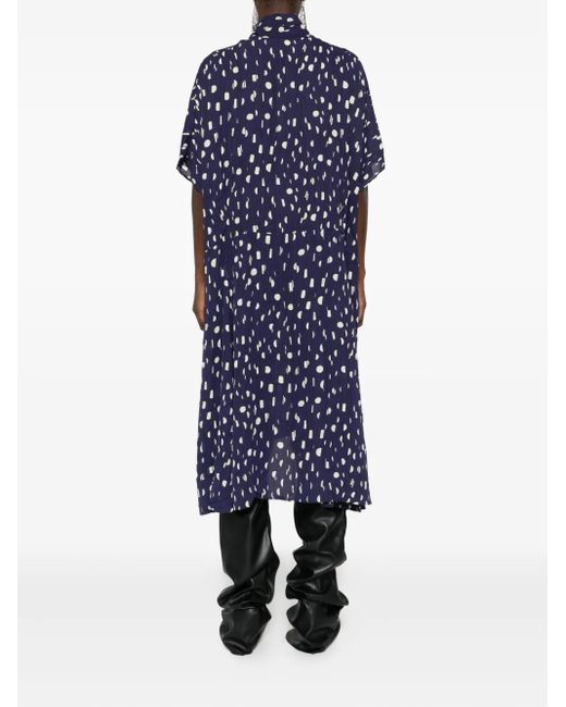 Balenciaga Polka Dot-pattern Dress in Blue | Lyst UK