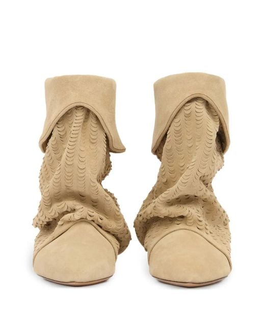 Isabel Marant Edrik Laser-Cut Boots in Natural | Lyst UK