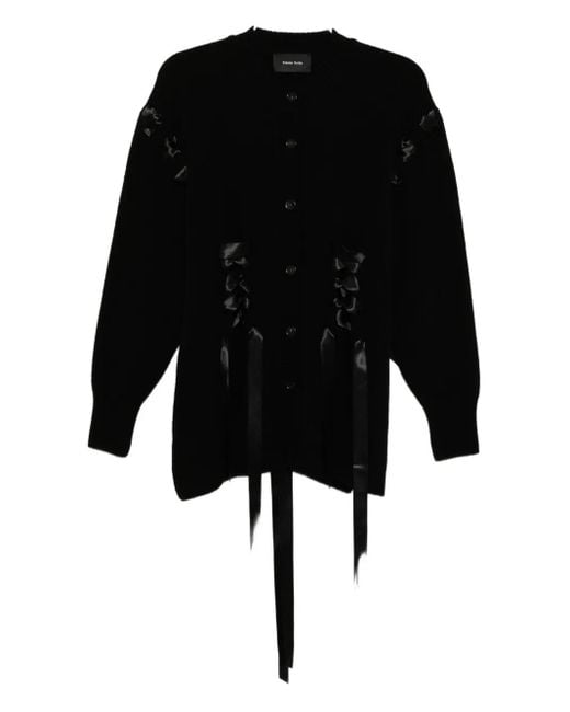 Simone Rocha Ribbon Corset Cardigan in Black | Lyst UK