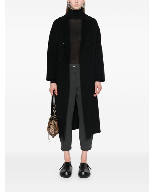 Max Mara Capi Double-Breasted Maxi Coat in Black | Lyst