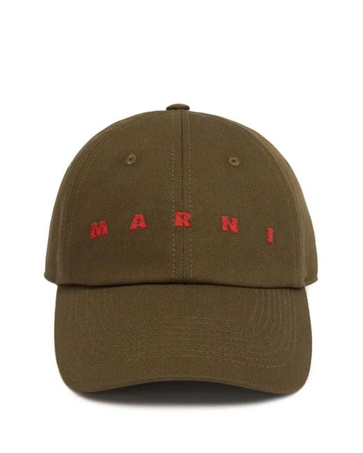 Marni Logo-Embroidered Cap in Green for Men | Lyst UK