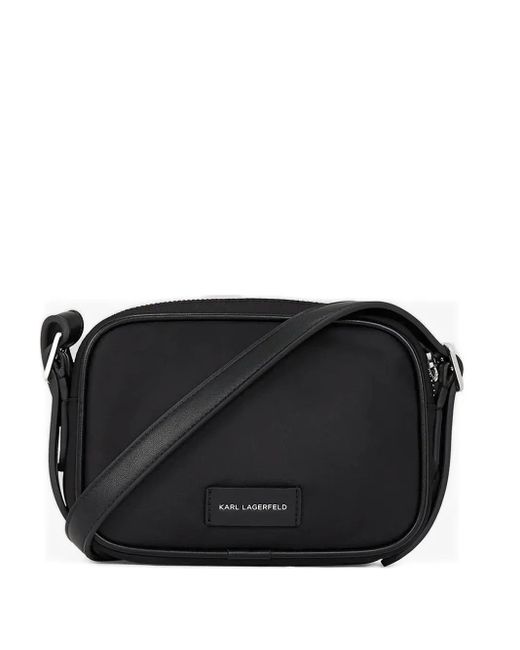 Karl Lagerfeld K/Signature Logo-Patch Crossbody Bag in Black | Lyst UK