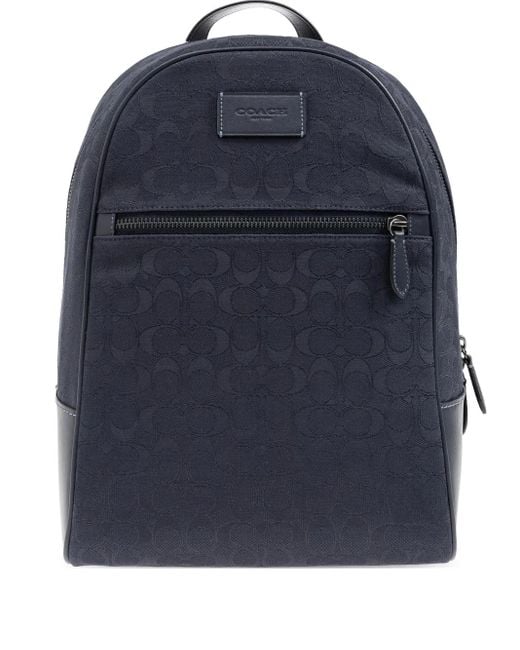 COACH Theo Monogrammed Backpack in Blue for Men | Lyst