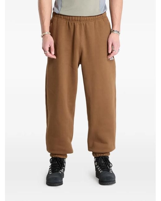 Nike Logo Elasticated Trousers in Brown for Men | Lyst UK