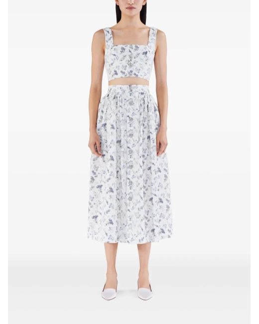 Adam Lippes Quinn Top in Gray | Lyst