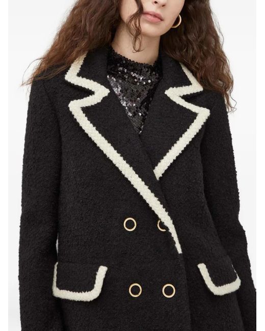 Ba&sh Bouclé Contrast-Trim Jacket in Black | Lyst UK