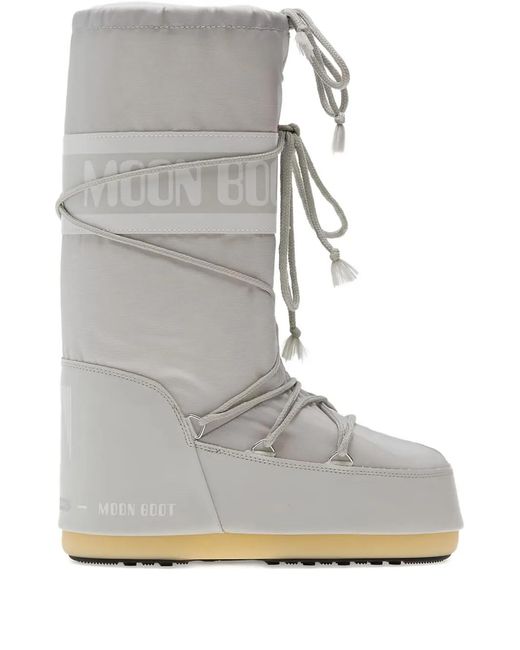 Moon Boot Lace-Up Boots in Grey | Lyst UK