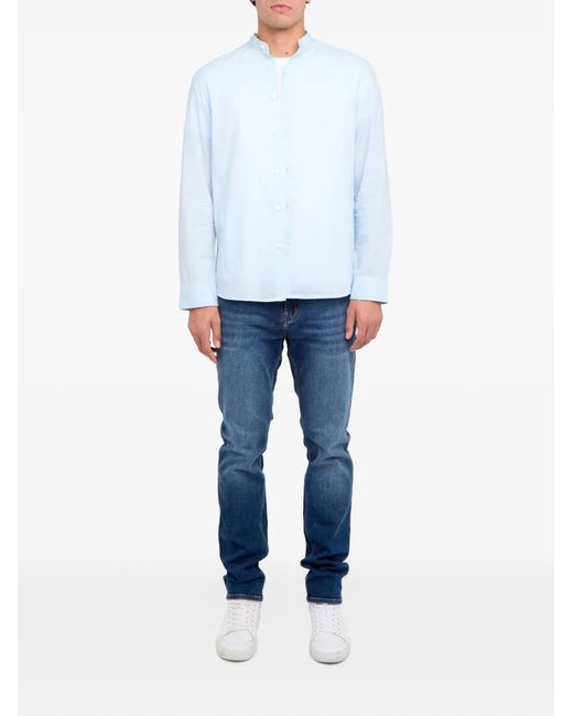 Zadig & Voltaire Officier Voile Cotton Shirt in Blue for Men | Lyst