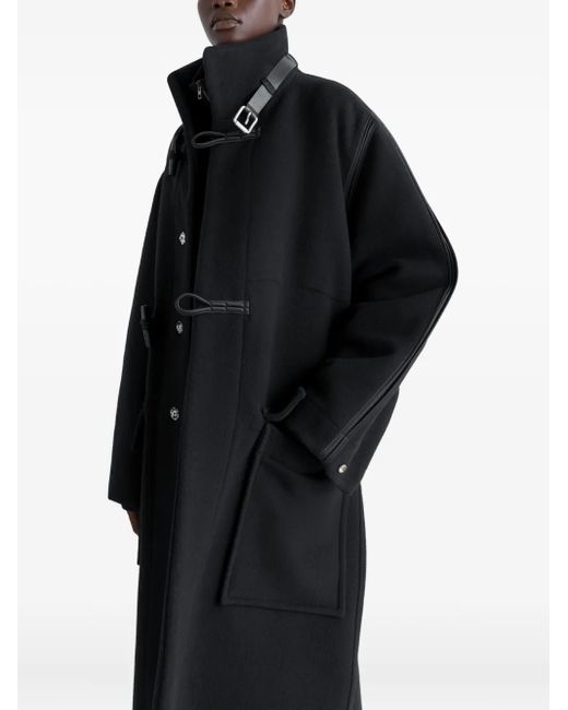 Lemaire Belted Toggle-Fastening Coat in Black | Lyst UK