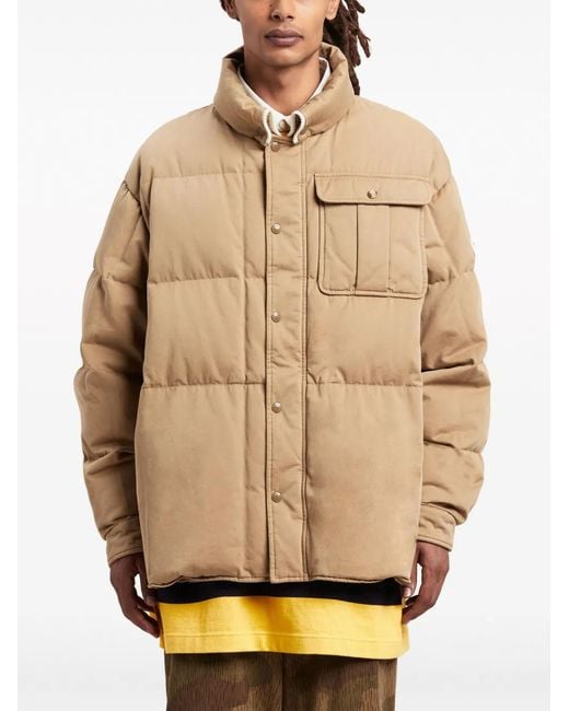 Palm Angels x Moncler X Moncler Logo-Appliqué Puffer Jacket in Natural ...