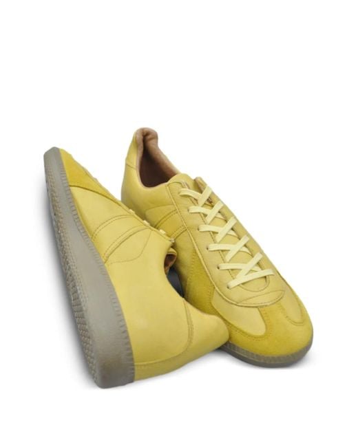 Reproduction Of Found German Military Lace-Up Sneakers in Yellow for ...