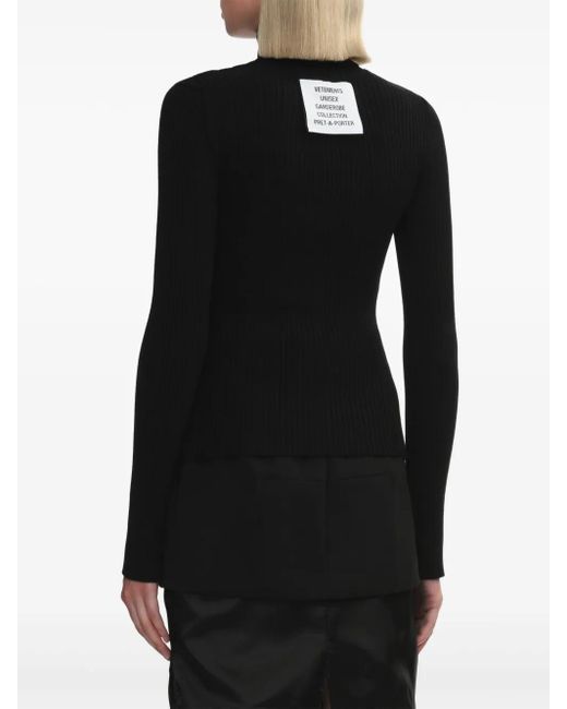 Vetements Inside-Out Wool Sweater in Black | Lyst