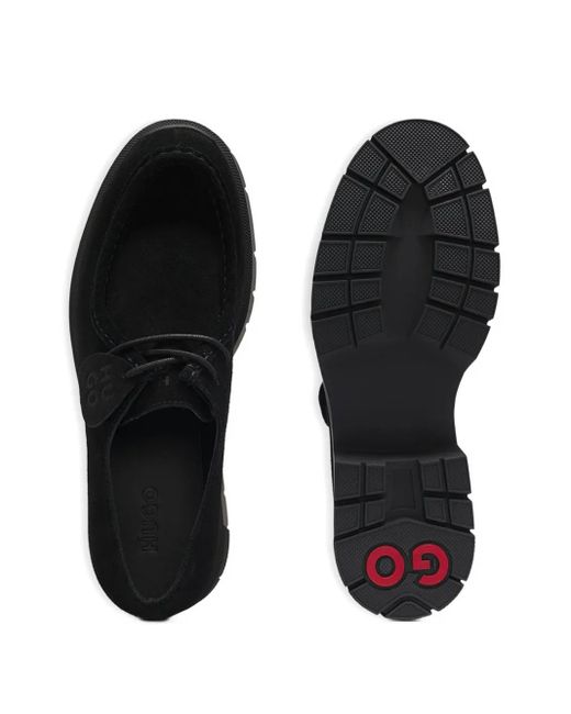 HUGO Platform Derby Shoes in Black | Lyst UK