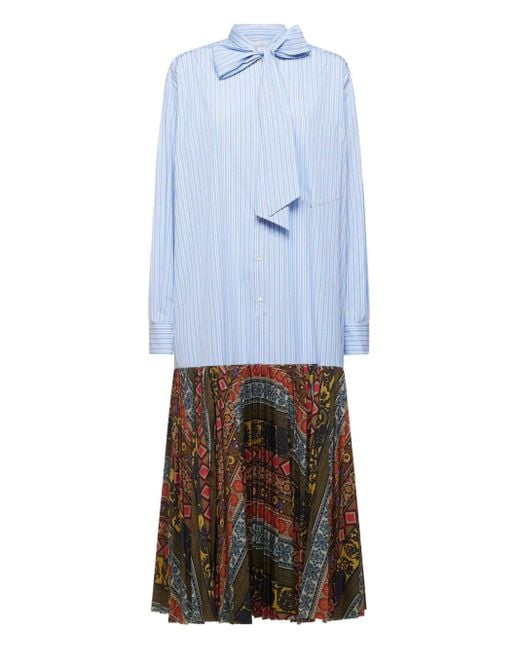Pierre Louis Mascia Stripe-Pattern Maxi Dress in Blue | Lyst UK