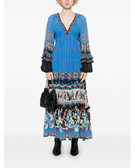 FARM Rio Ainika Tiles Maxi Dress in Blue | Lyst