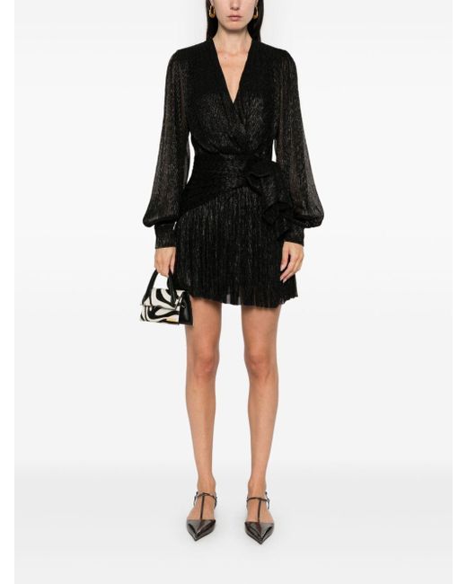 Maje Bow-Detail Mini Dress in Black | Lyst