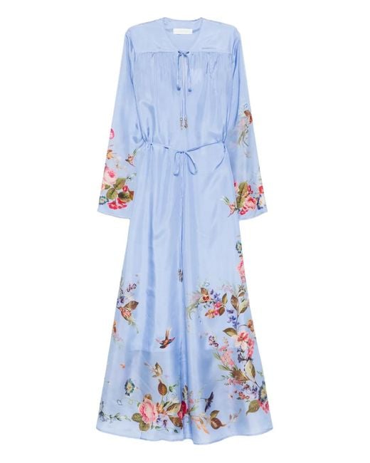 Zimmermann Patience Maxi Dress in Blue | Lyst