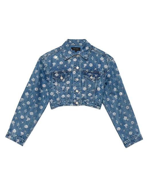 Purple Brand Crop Jacket in Blue | Lyst