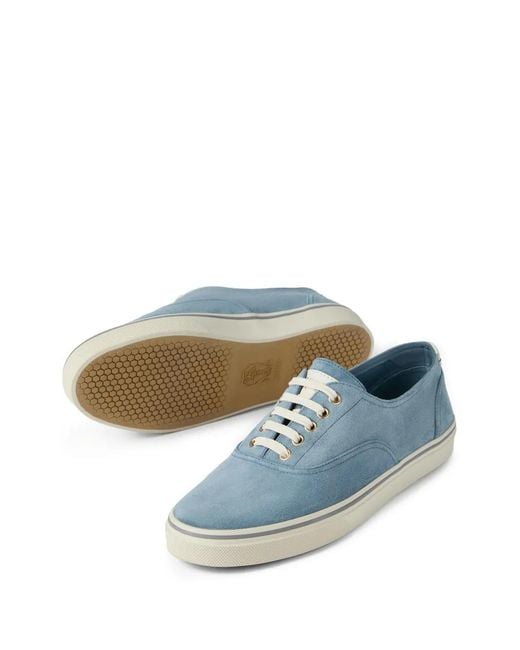 Brunello Cucinelli Reversed Leather Sneakers in Blue for Men | Lyst UK