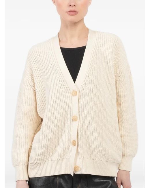 Jenni Kayne Cocoon Button V-Neck Cardigan in Natural | Lyst UK