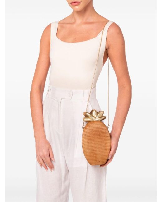 Isla Raffia Shoulder Bag in Brown | Lyst