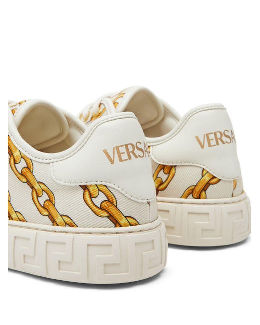 Versace Baroque Chain Sneakers in Metallic | Lyst