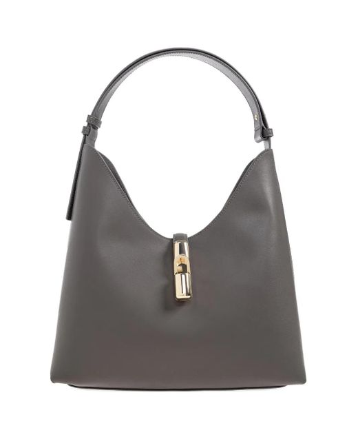 Furla Curved-Top Clasp Tote Bag in Gray | Lyst