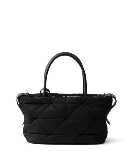 Prada Padded Re-Nylon Medium Tote Bag in Black | Lyst UK