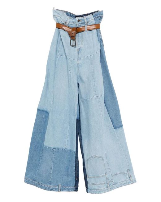 A.W.A.K.E. MODE Patchwork Belted Jeans in Blue | Lyst UK