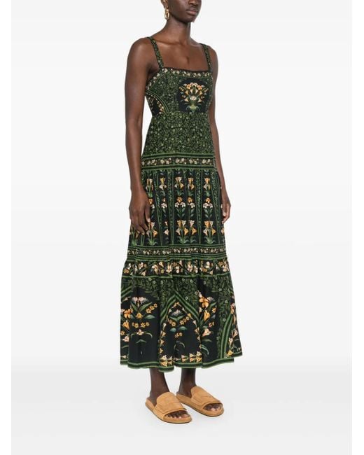 FARM Rio Flowers Arch Midi Dress in Green | Lyst