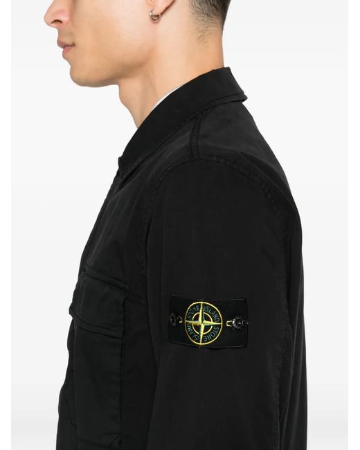 Stone Island Logo Jacket in Black for Men | Lyst UK