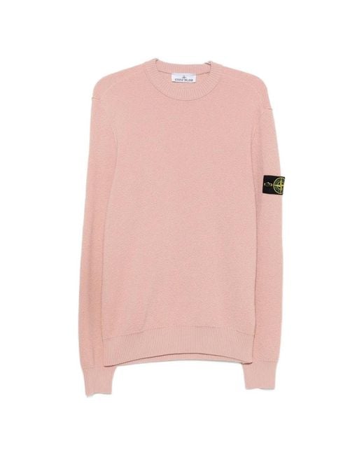 Stone Island Long-Sleeves Sweater in Pink for Men | Lyst UK