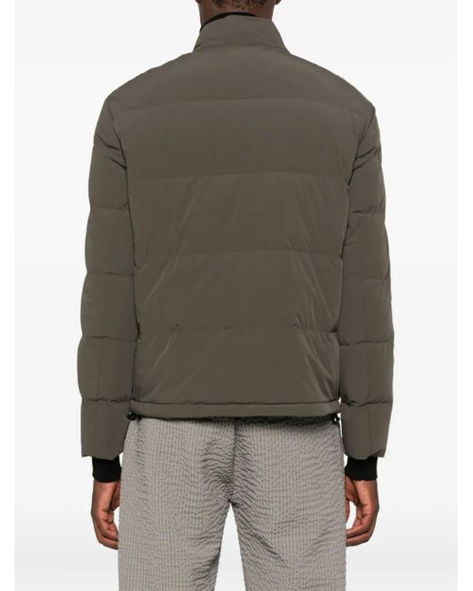Emporio Armani Zip-Up Padded Coat in Grey for Men | Lyst UK