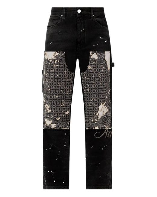 Amiri Bandana-Panel Carpenter Jeans in Black for Men | Lyst UK