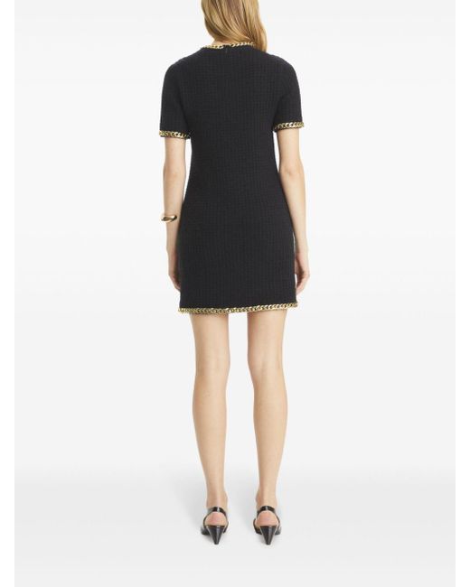 Tory Burch Chain-Link Trim Mini Dress in Black | Lyst