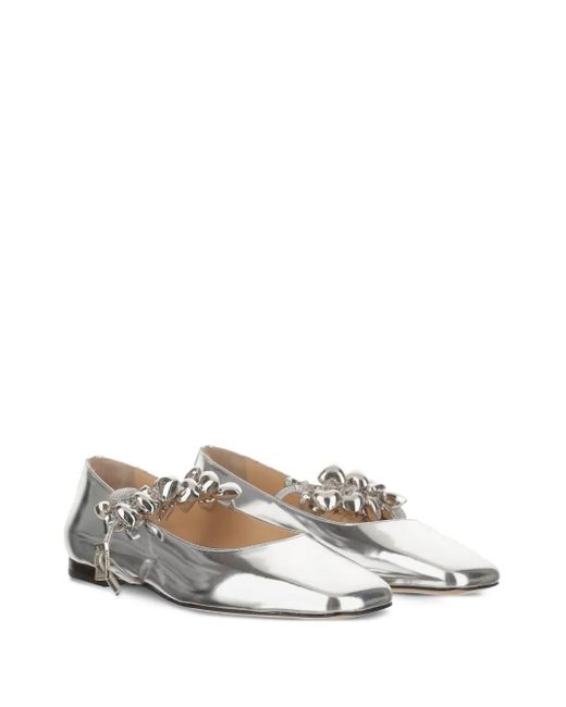 Mach & Mach Metallic Pumps in White | Lyst