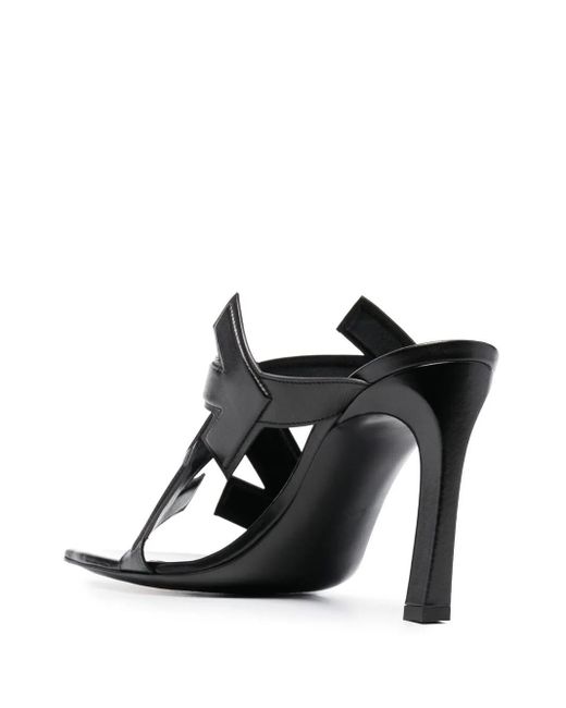 Off-White c/o Virgil Abloh Arrows Motif Leather Mules in Black | Lyst