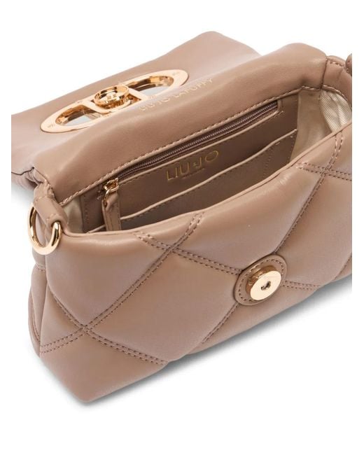 Liu Jo Lapuffy Quilted Monogram Small Bag in Metallic | Lyst UK
