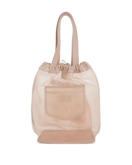 Simone Rocha Mesh Drawstring Tote Bag in Pink | Lyst