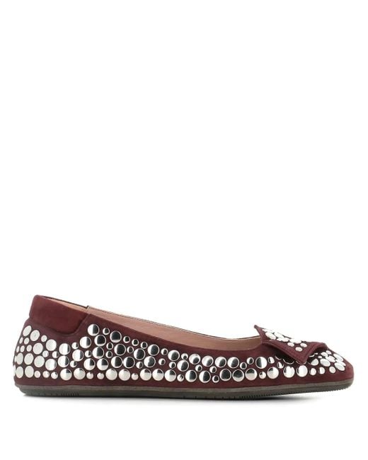 Dove Nuotano Gli Squali Where Sharks Swim Studded Ballet Flats in White ...
