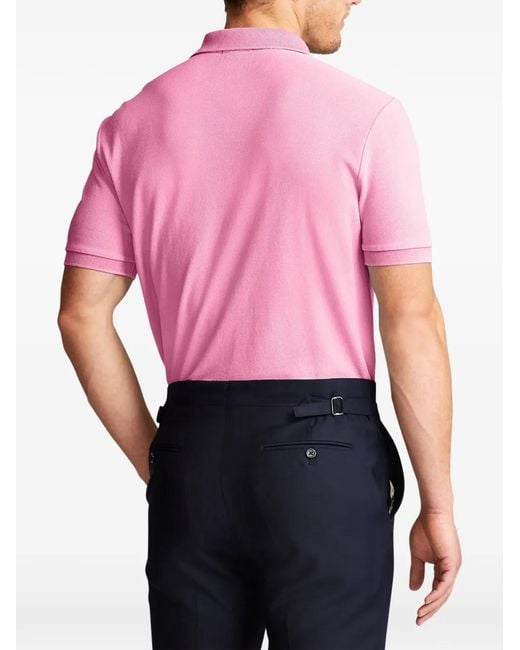 Polo Ralph Lauren Short-Sleeve Logo-Embroidery Polo Shirt in Pink for ...