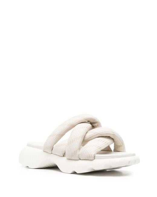 Moncler Crossover-Strap Slides in White | Lyst