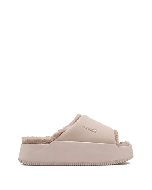 Nike Calm Elevation Fur Slides in Pink | Lyst UK