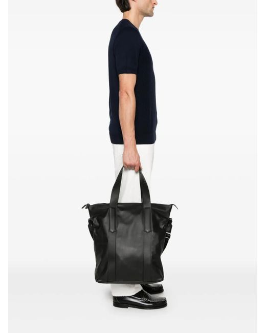 Canali Leather Tote Bag in Black for Men | Lyst