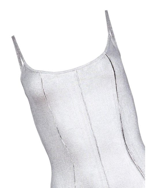 Fleur du Mal Flash Ribbed Dress in White | Lyst