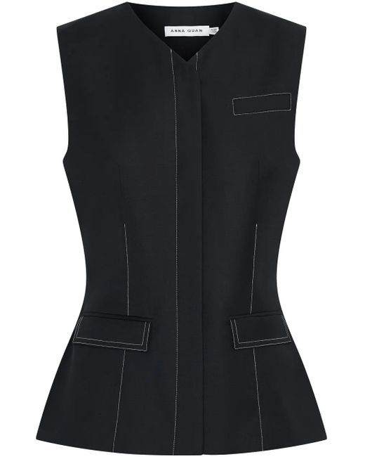 Anna Quan Phillipa Top in Black | Lyst