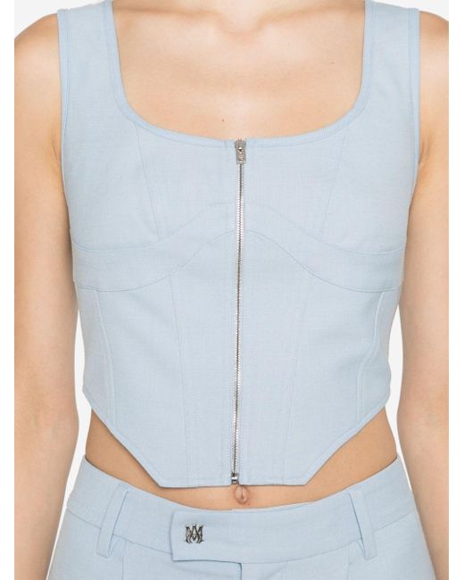 Amiri Zip-Up Corset in Blue | Lyst