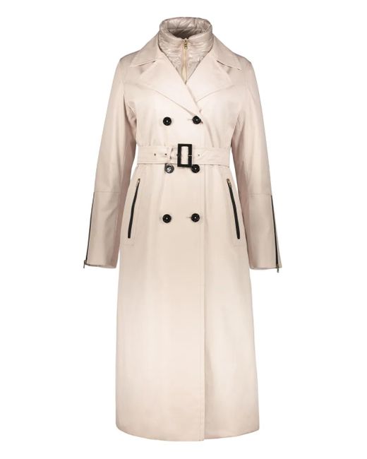 Herno Button Double-Breasted Trench Coat in Natural | Lyst UK